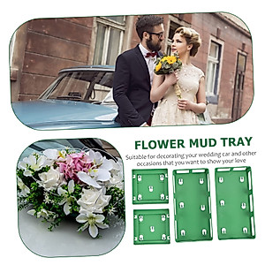 COHEALI 8 Pcs Flower Mud Sucker Flower Car Foam Holder Fresh Flower Cage Brick Tray Floral Foams Disc Wedding Floral Wedding Car Flower Mud Tray Plastic Flower Stand Dining Table