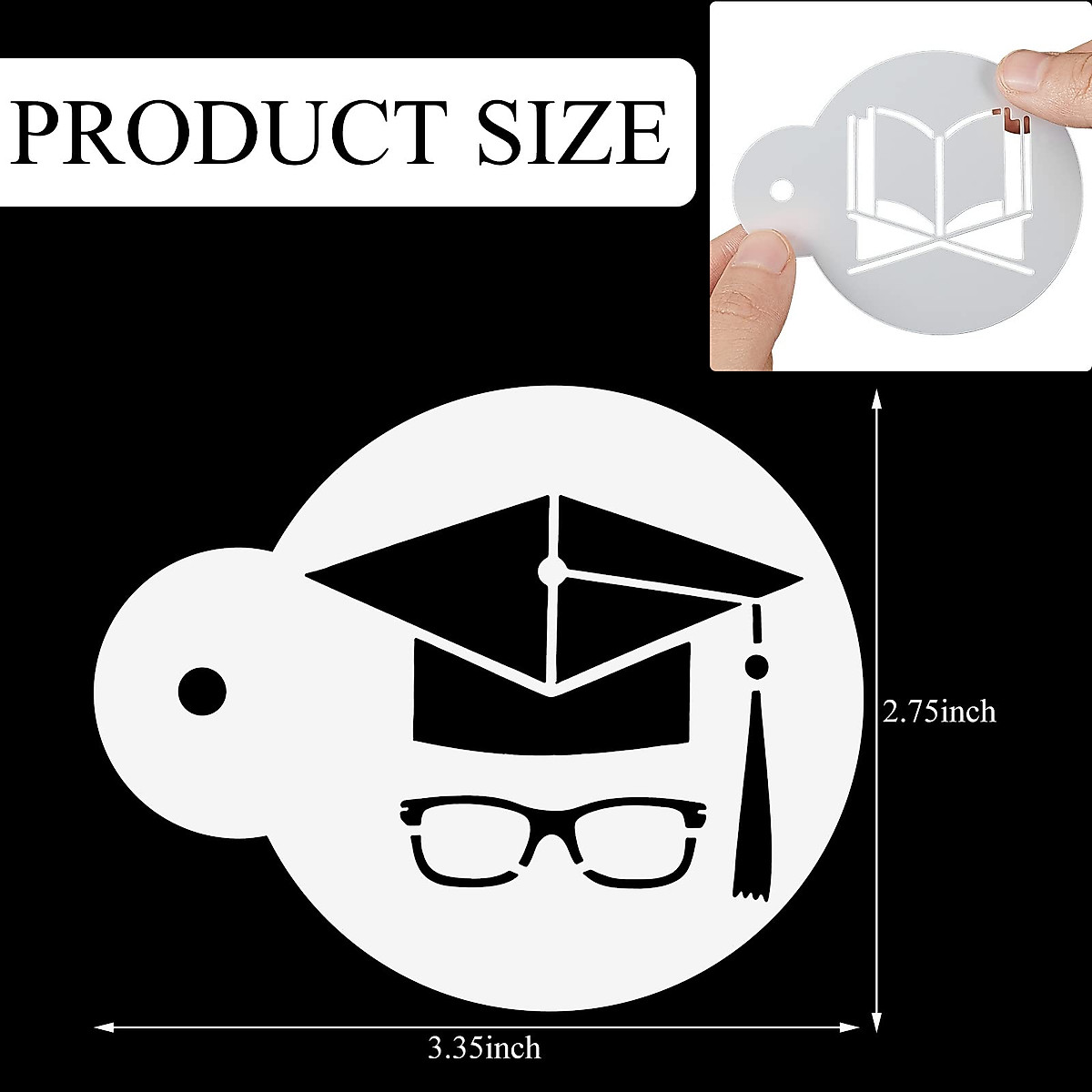 20 Pieces Graduate Cookie Stencils Reusable Cakes Baking Template for DIY Craft Graduation Party