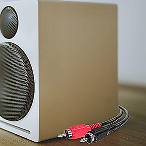 RCA to Speaker Wire Adapter, 18AWG 2 Pack 3ft RCA Male Plug to Bare Cable Open End, UIInosoo Audio Cable, Red and Black