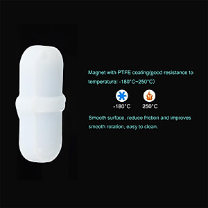 MECCANIXITY Magnetic Stirrer Mixer Stir Bar Rod 15mm/0.59" Cylinder Shape PTFE Coating Magnet White for Laboratory 20Pcs