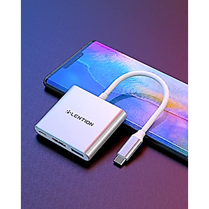LENTION 3-in-1 USB C Hub with 100W Power Delivery, USB 3.0 & 4K HDMI for 2022-2016 MacBook Pro, New Mac Air/Surface/Chrome/Steam Deck, More, Stable Driver Adapter (CB-C14, Silver)