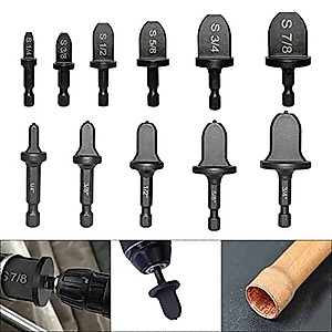 Copper Swaging Tool HVAC Drill, 11 Pcs HVAC Pipe Expander Tool Air Conditioner Manual Copper Pipe Swage Expander Drill Bit with 1/4'' 3/8'' 1/2'' 5/8'' 3/4'' 7/8'' Bits