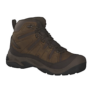 KEEN Men's Circadia Mid Height Comfortable Waterproof Hiking Boots, Bison/Brindle, 9.5