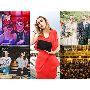 Milisente Clutch Purses For Women Suede Pleated Evening Bag Bridal Evening Clutch Bag (Navy)