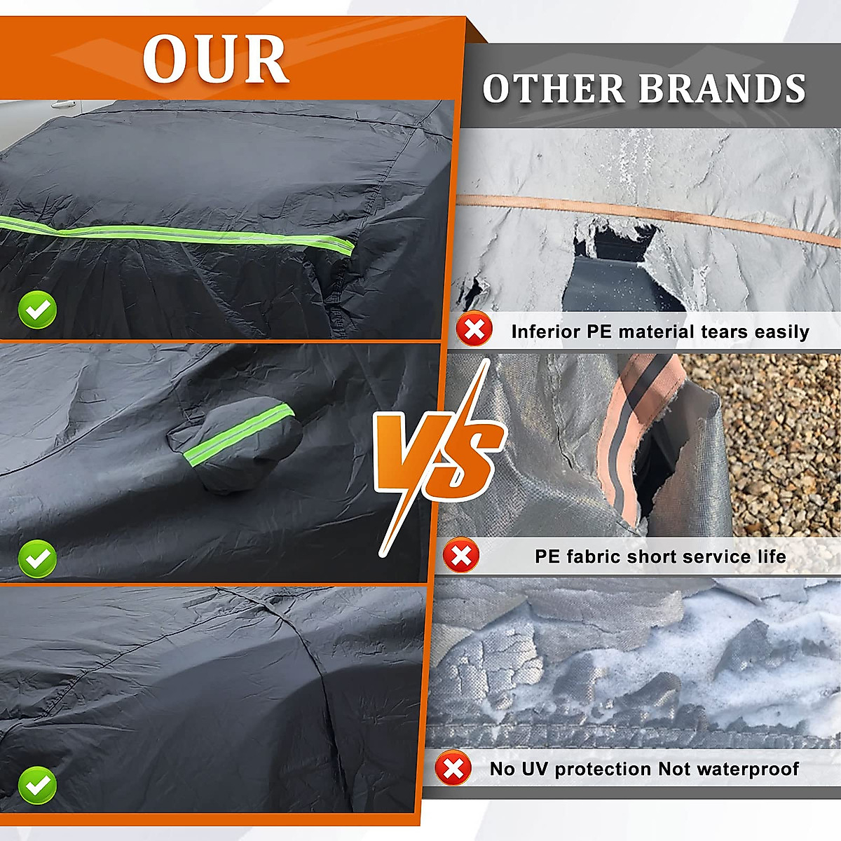 Waterproof Car Cover Replace for 2007-2023 Honda Accord, 310D Oxford Fabric &PU Coating Custom-fit All Weather Car Covers with Zipper Door & Windproof Bands for Sun Snow Rain Dust Protection (Accord)