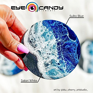 Eye Candy White Resin Pigment Paste"Satori White" (3 oz Paste / 4 oz Jar) | Create Cells and Lacing | Epoxy, Resin Art Paste | Highly Pigmented