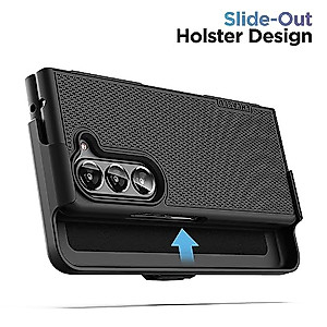 Encased DuraClip Series Samsung Galaxy Z Fold 5 Case with Belt Clip Holster, Black (2023 Release)