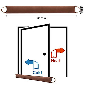 CIMA 36" Weighted Under Door Draft Stopper, Bottom Door Seal Sound Wind Blocker Weather Stripping (Brown, 36 inch, 2.0 LBS)
