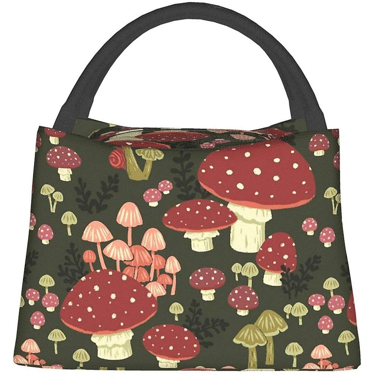 Reusable Insulated Watercolor Mushrooms Lunch Box Tote Box Meal Prep For Men & Women Work Picnic Or Travel