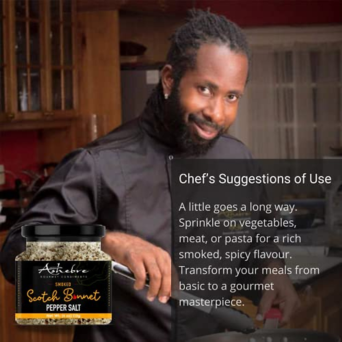 Ashebre Scotch Bonnet Pepper Salt, Gluten-Free, Delicious on Meat, Seafood, Chicken and Vegetables - Made with Jamaican Scotch Bonnet Peppers and Kosher Salt