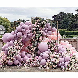 Partycus Pink Purple Balloon Garland Double Stuffed Lavender Party Balloon Macaron Light Pink Latex Pastel Balloons Arch Kit for Birthday Baby Shower Wedding Engagement Princess Party Decoration…