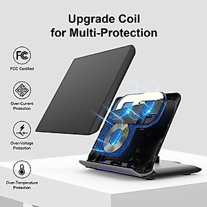 Geyo for Samsung Galaxy Z-Fold Wireless Charger: 2 in 1 Fast Wireless Charging Station for Samsung Galaxy Z Fold 5/4/3, 3-Coils Charging Stand for Galaxy Buds 2/2 Pro/Live, Black(PD Adapter Included)