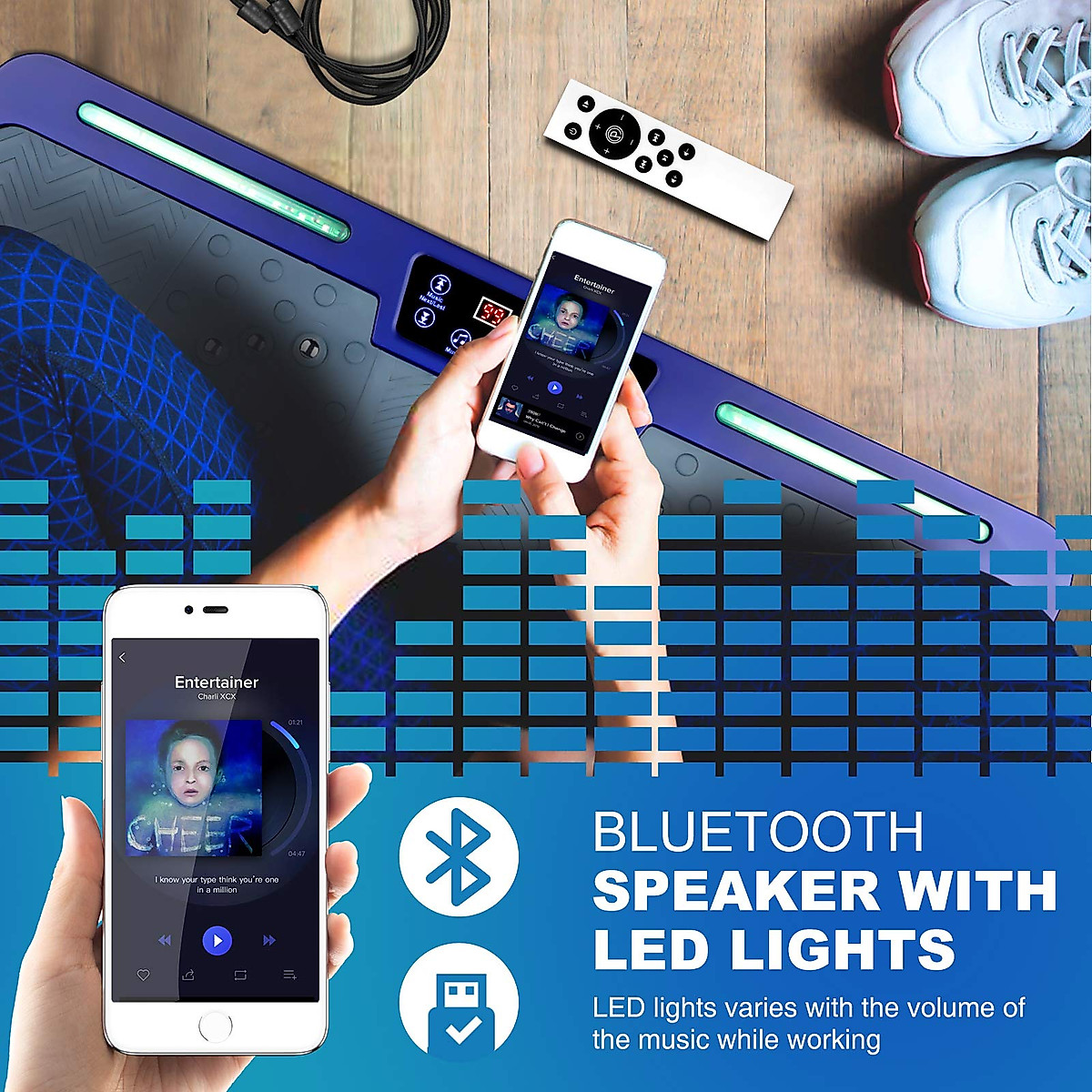 Natini Vibration Plate Exercise Machine - Whole Body Workout Vibration Platform Lymphatic Drainage Machine for Weight Loss Home Fitness w/Pilates Bar + Resistance Bands + Muscle Roller Stick + Remote