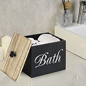 Tampon Storage Bathroom Container with Lid, Tampon Holder for Bathroom, Countertop Organizer Storage Box Tampons and Pad Organizer, Wood Movable Partition Feminine Product Organizer for Cosmetics