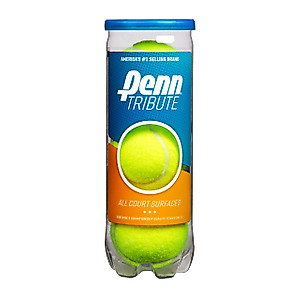 Penn Tribute All Courts Felt Pressurized Tennis Ball, 6 Cans, 18 Balls