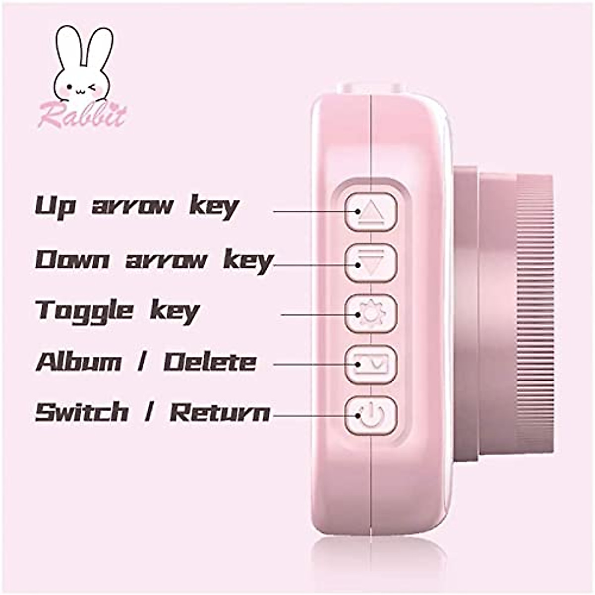 GIENEX Kids Digital Camera - 12MP Children's Selfie Camera with 3.5 Inches Large Screen for Boys and Girls,1080P Rechargeable Electronic Camera with 32GB TF Card (Color : Pink)