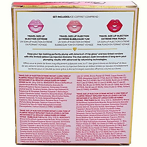 Too Faced Lip Injection Extreme Plumped To The Max Trio Travel Size Set - Original, Bubblegum Yum, Pink Punch - Lip Plumper / Gloss, Plump Lips Makeup