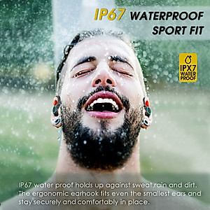 USBERG Wireless Headphones Bluetooth Earbuds with Mic, IPX7 Waterproof Sport Earbuds with Over Ear Hooks for Running Workout, USB-C Charging Box, Compatible with iPhone/Android