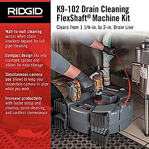 RIDGID 64263 Model K9-102 FlexShaft Drain Cleaning Machine Kit for 1-1/4"-2" Pipes