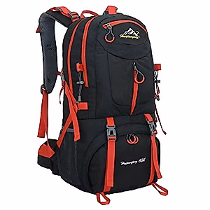SUGOIDAN Hiking Backpack Waterproof Travel Fishing Climbing Camping 60L Hiking Daypack (Black)