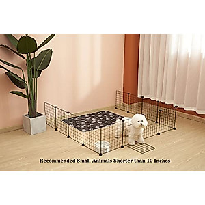 allisandro Guinea Pig Cages Small Animal Playpen, Small Animal Cage for Indoor Outdoor Use, Portable Metal Wire Yard Fence for Guinea Pigs, Bunny, Turtle, Hamster, 12 Panels (14x14)