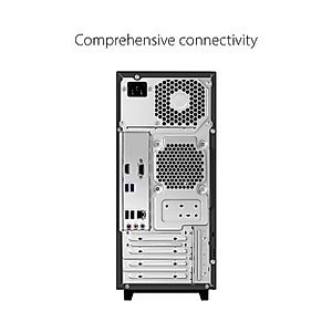 ASUS Desktop S300, Intel Core i5-10400 Processor, 16GB DDR4 RAM, 512GB PCIe SSD, DVD Drive, Windows 10 Home, Wired Keyboard & Mouse Included, Black, S300MA-DH501