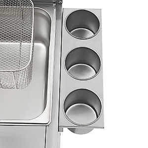 Commercial Deep Fryer, Gas Countertop Deep Fryer With Basket and Lid, Dual Tank Kitchen Fat Fryer, Use for Fry French Fries, Chicken Wings, Fish, Applied to Restaurants, Fast Food Stalls, Snack Shops