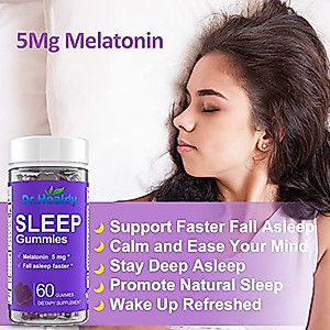 Dr. Healdy Melatonin Gummies 5mg, Sleep Gummies for Occasional Sleep Support, Melatonin 5mg Per Serving, Natural Raspberry Flavor, Non-Gluten, 60 Count-Best Gifts for Women and Men