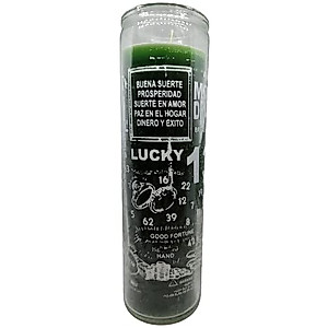 INDIO 7 Day Glass Candle Money Drawing - Green