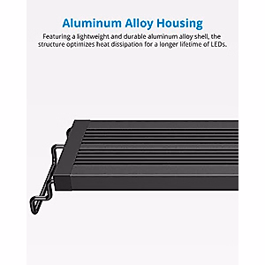 NICREW SkyLED Plus Aquarium Plant Light, Freshwater Fish Tank Light with Ramp Up and Dim Down, Spectrum Adjustable and Lighting Schedule Programmable with Controller, 18-24 Inches, 18 Watts