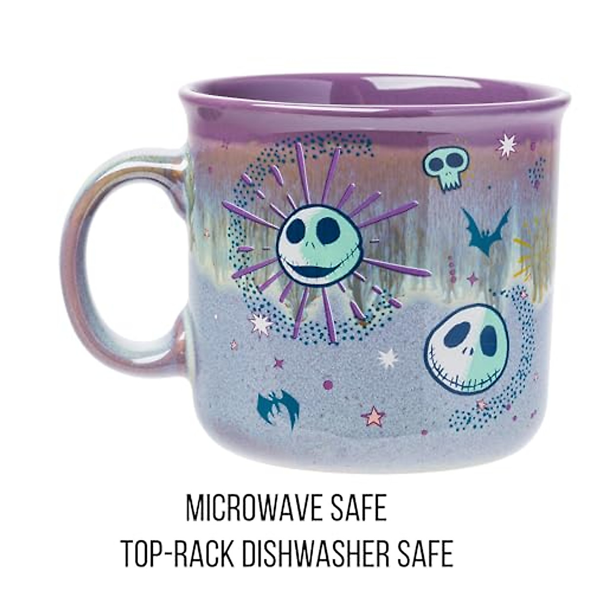 Silver Buffalo Disney Nightmare Before Christmas Mystic Opulence Reactive Glaze Ceramic Camper Mug, 20 Ounces