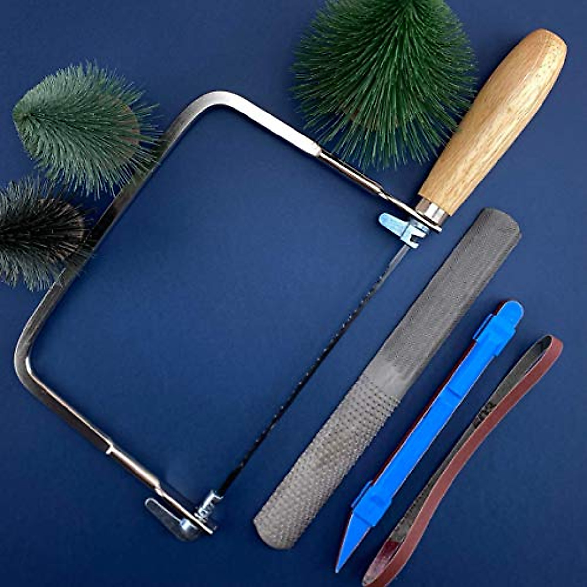 Excel Blades Coping Saw Handsaw Set - File Set and Extra Blades - 8 PCS Set