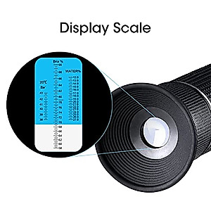 XinJiaYi Brix Meter Honey Refractometer, Triple Scale Honey Tester Tool (Water Content: 12-27%, Brix: 58-92%, Be': 38-43), Handheld Brix Refractometer for Honey, Maple Syrup, & Bee Keeping