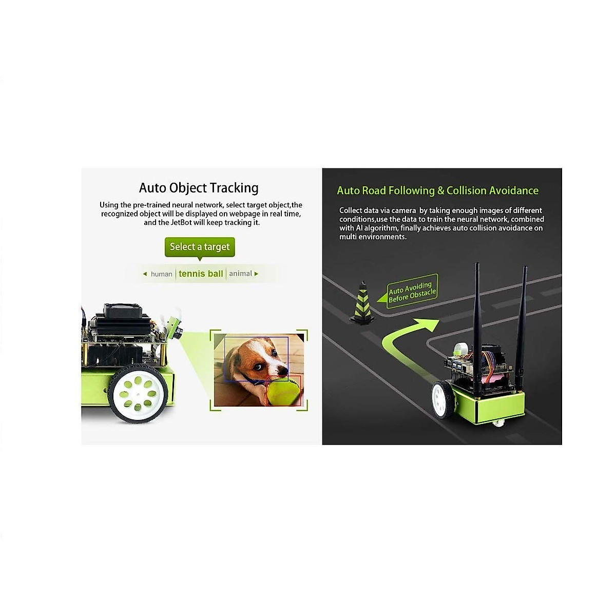 JetBot AI Kit Accessories Add-ons Compatible with NVIDIA Jetson Nano Developer Kit to Build JetBot