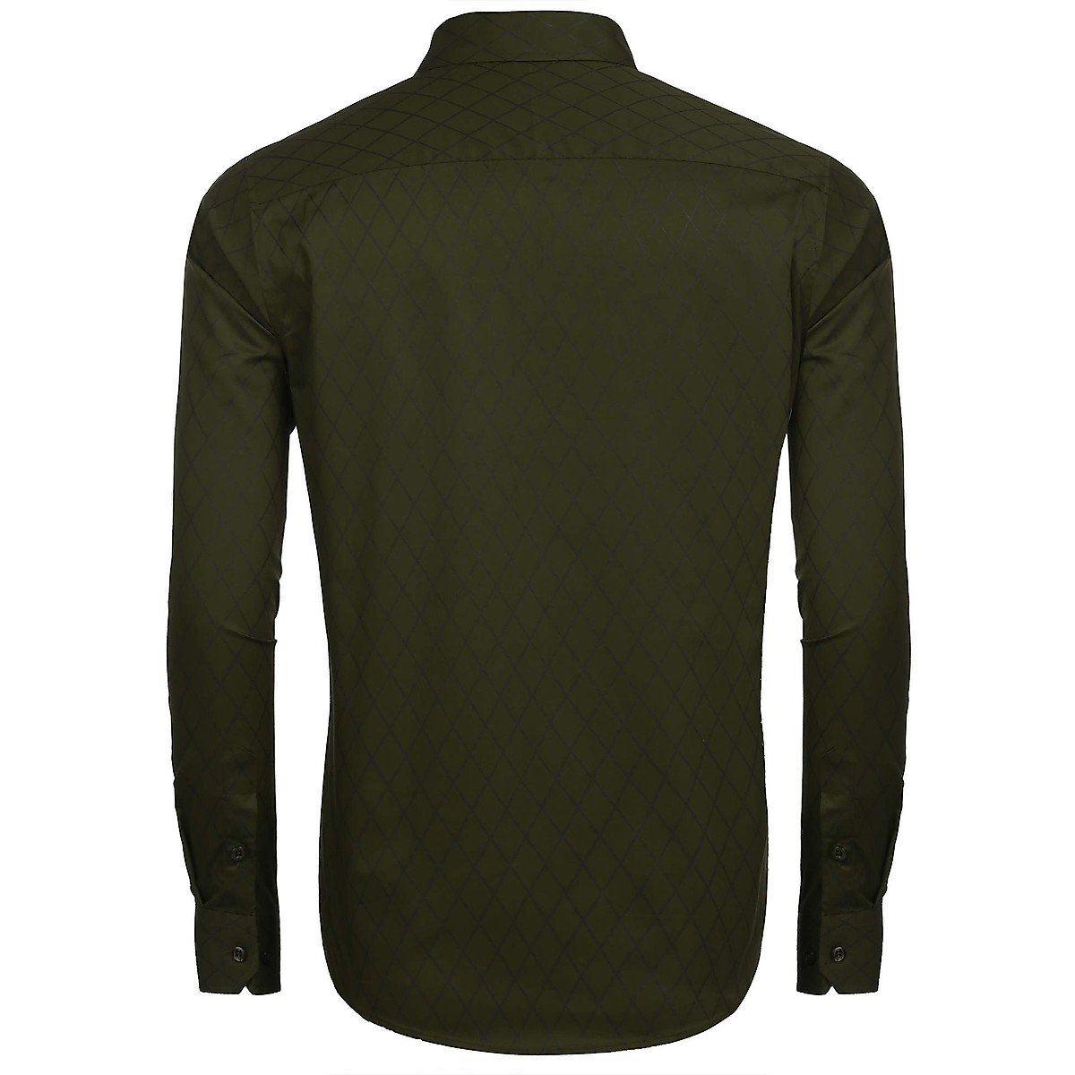 COOFANDY Mens Business Dress Shirt Long Sleeve Slim Fit Casual Button Down Army Green, Large