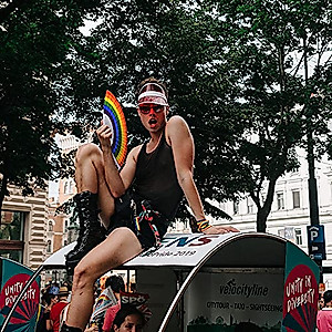 Renashed 6 Pack Pride Rainbow LGBT Fan Plastic Folding Fan Gay Pride LGBT Fans for EDM, Music Festival, Club, Event, Party, Dance, Performance, Gift