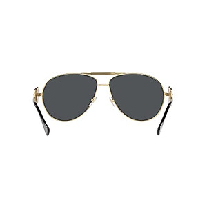 Versace Unisex Sunglasses Gold Frame, Dark Grey Lenses, 65MM