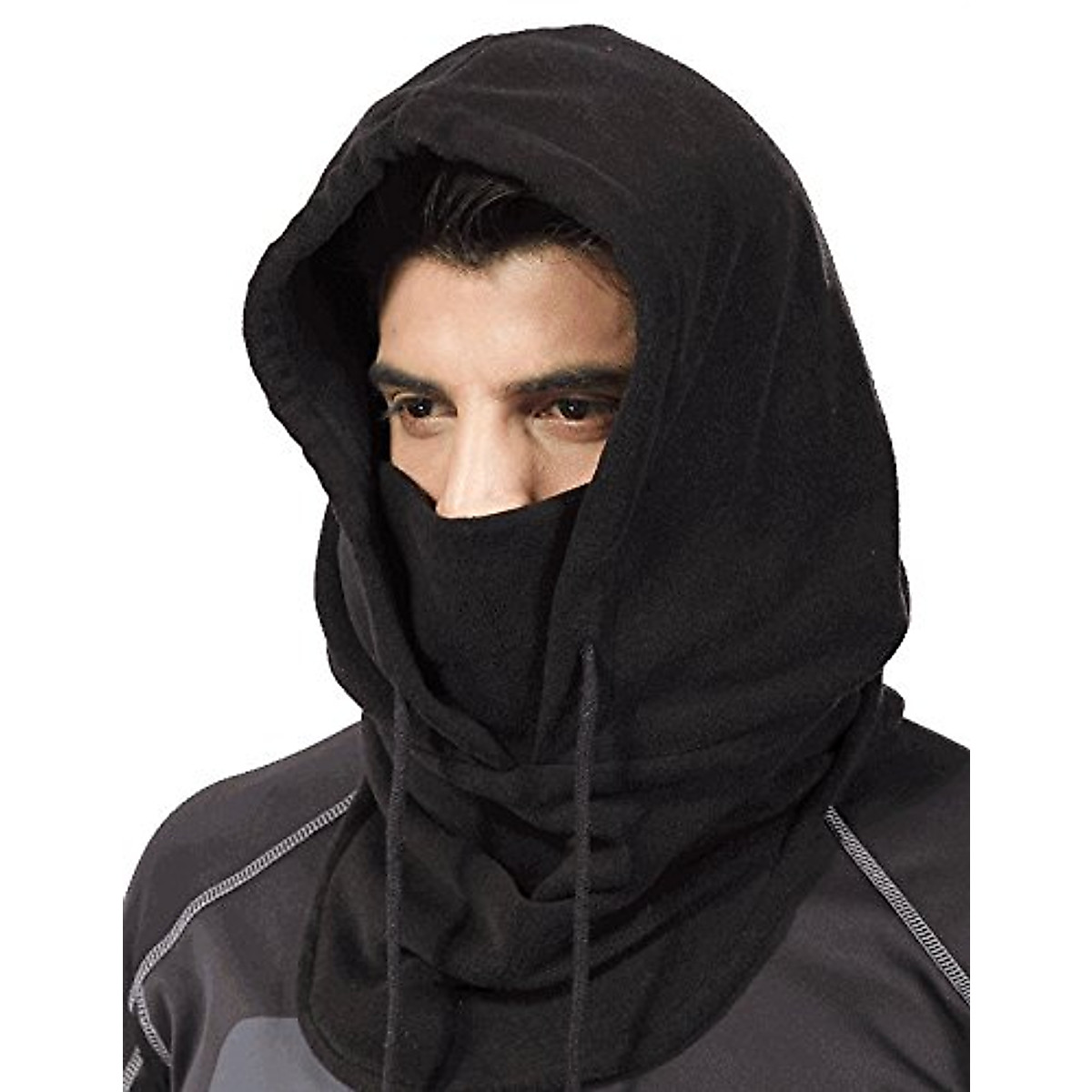 Balaclava Heavyweight Fleece Cold Weather Face and Neck Mask (Black)