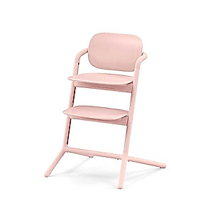 CYBEX LEMO 2 High Chair System, Grows with Child up to 209 lbs, One-Hand Height and Depth Adjustment, Anti-Tip Wheels Safety Feature - Pearl Pink