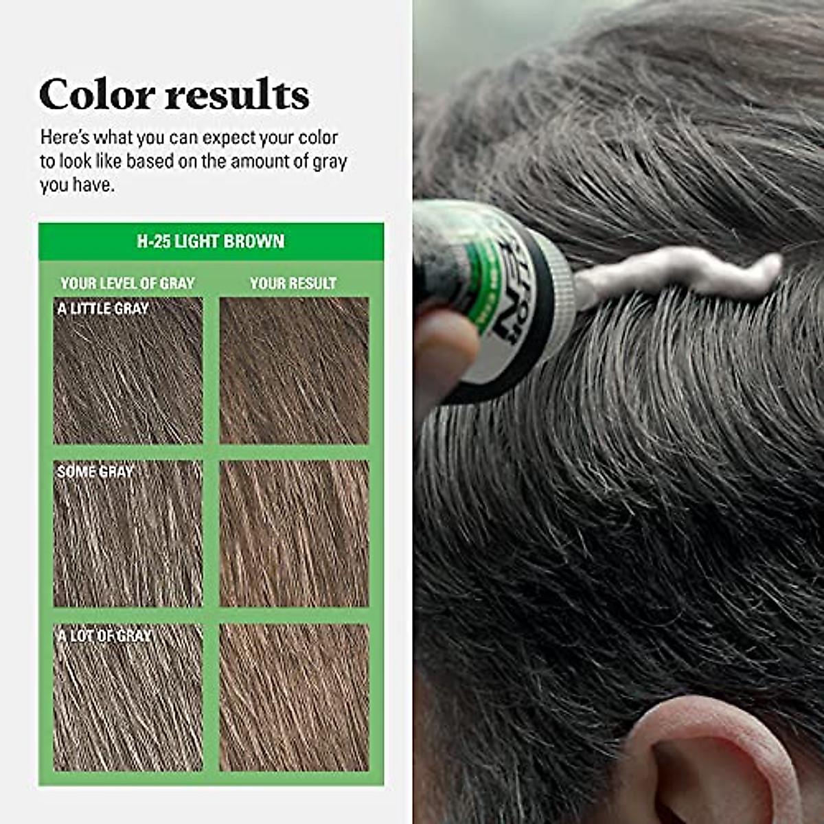 Just For Men Shampoo In Color, Hair Color for Men with Keratin and Vitamin E for Stronger Hair, Restores Natural Hair Color, Light Brown, H-25, Pack of 1