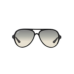 Ray-Ban RB4125 Cats 5000 Sunglasses + Vision Group Accessories Bundle (Black/Clear Gradient Blue (601/3F))