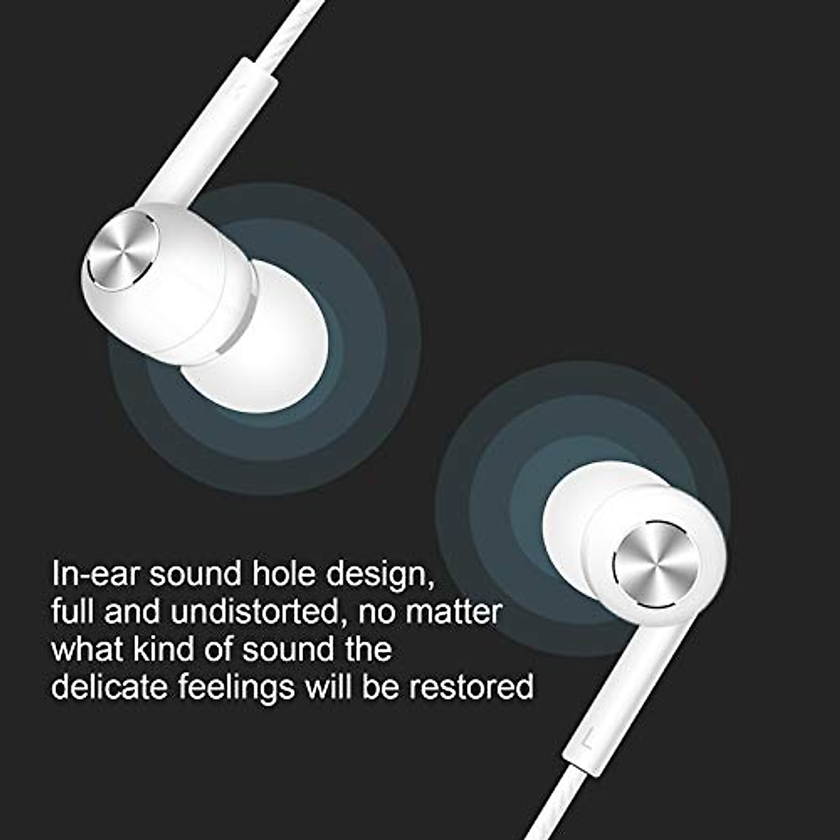 D-GROEE Earbuds Earphones, Wired Headphones in Ear, S32 Universal 3.5mm L-Shaped Plug Wired Earphone for Phone Black