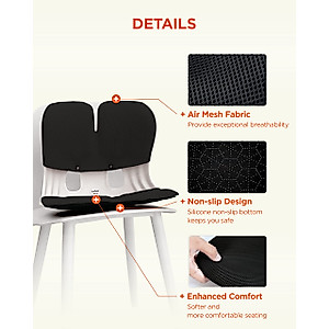 curble Grand Cover, Detachable Cover for Adult Chair, Ergonomic Chair Back Support and Lumbar Support (Black)