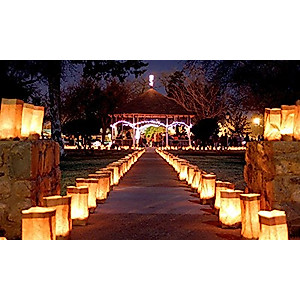 Fascola 20 Pack HAPPY BIRTHDAY Paper Luminary Bag Tea Light Votive Candle Holder Bag 1st Birthday Beach Party Decoration Centerpieces