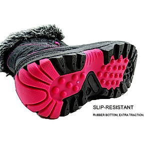 ICEFACE Kids Winter Snow Boots Waterproof and Insulated for Girls and Boys (11 M US Little Kid, Pink)