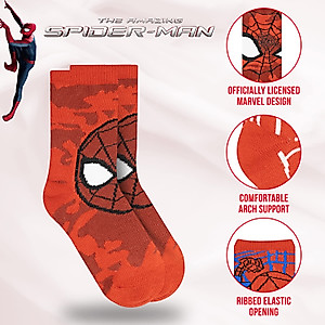 Marvel Spider Man Boys Socks, 10-Pack of Decorative Spiderman Toddler Socks, Amazing Legends Socks for Boys