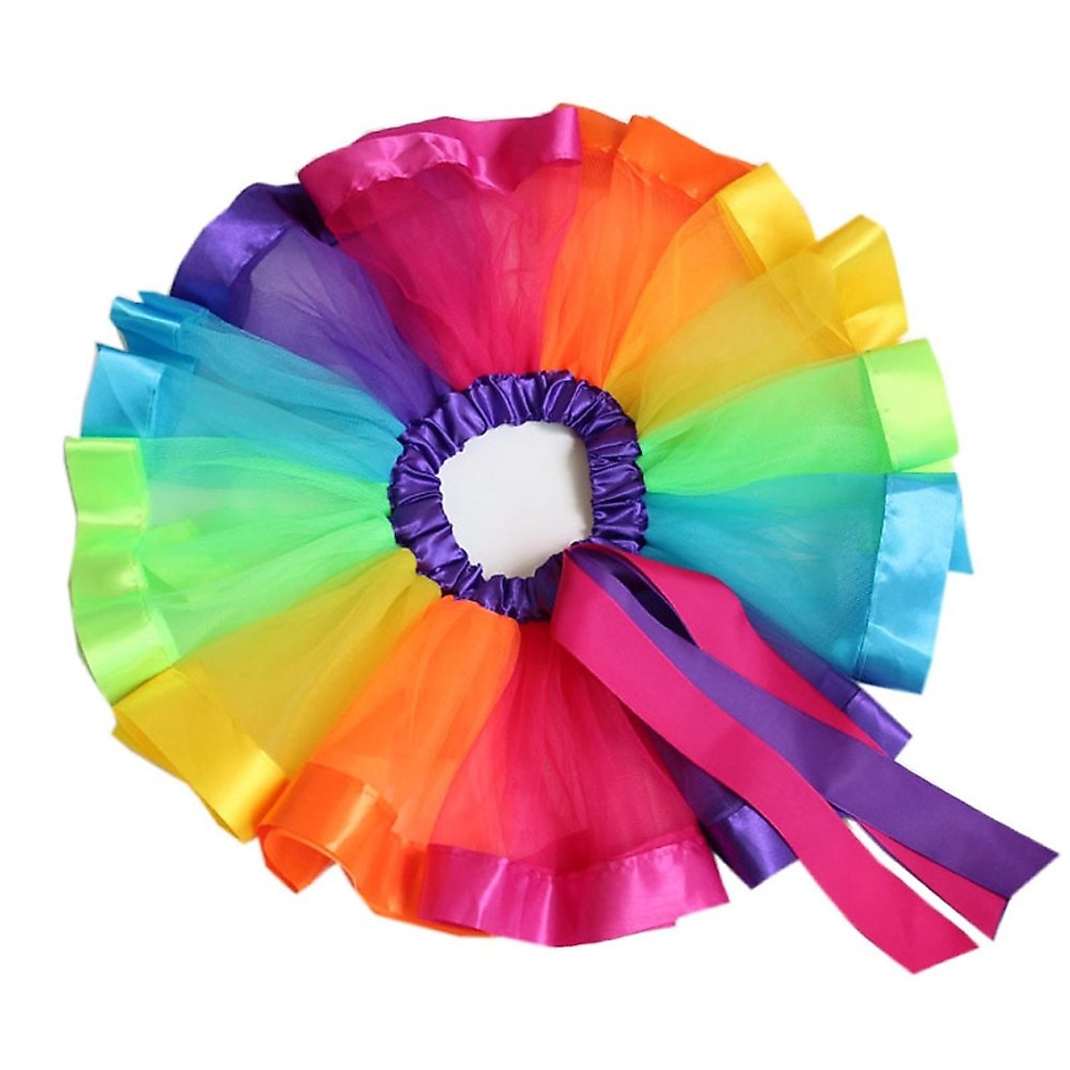 BGFKS Newborn Baby Girls 1st Birthday Photography Outfit Sets Layered Rainbow Tutu Skirt with Hairbow and Crown Headband
