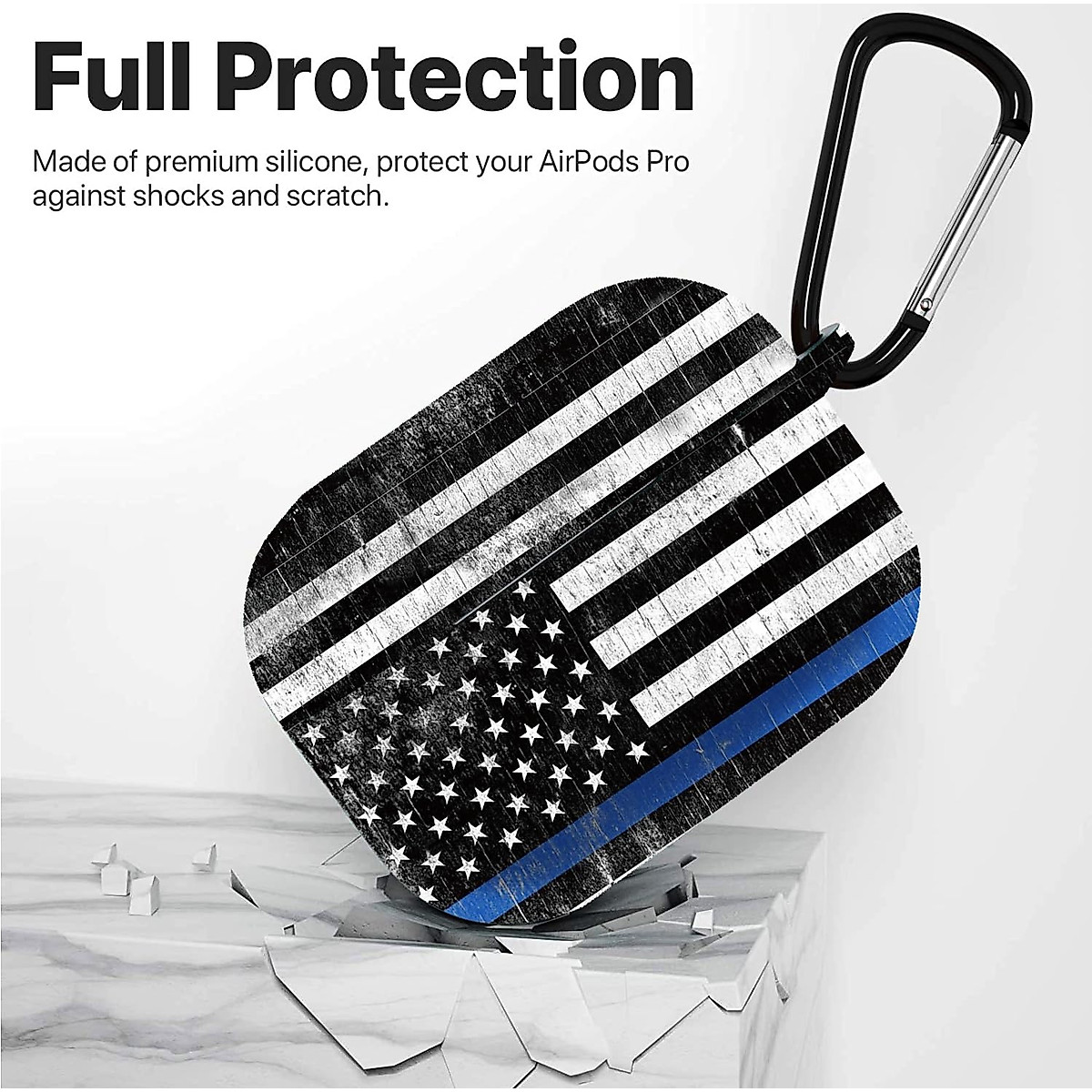 GIUMOWL American Flag Airpods Pro Case Compatiable with Airpods pro-Airpods Cover with Key Chain,Full Protective Durable Shockproof Personalize Wireless Headphone Case