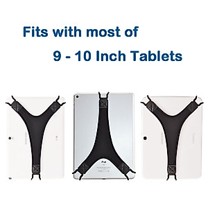 TFY Security Hand Strap Holder Finger Grip for Tablets -Compatible with iPad Air/iPad Pro 9.7Inch / Samsung Galaxy Tab 10.1Inch / Tab 4 10.1Inch / Tab Pro 10.1Inch / Tab S 10.5 (Black)
