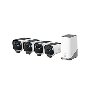 eufy Security eufyCam S3 Pro 4-Cam Kit, Solar Camera Outdoor Wireless, MaxColor Night Vision, 4K Security Camera with Solar Panel, Face Recognition AI, Expandable Local Storage, No Monthly Fee